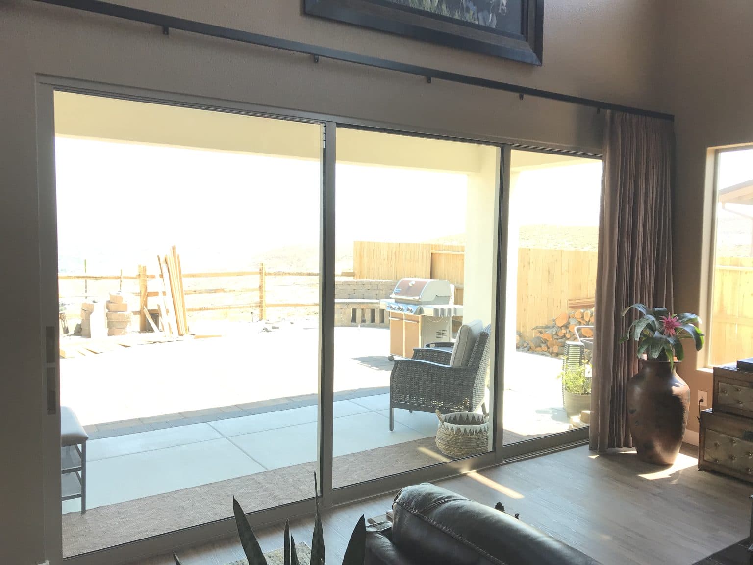 Window Coverings for Huge Patio Door in a Ryder Home